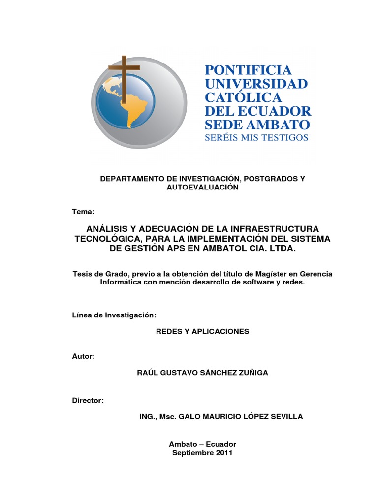 Análisis y Adecuación de La Infraestructura Tecnológica, para La ...