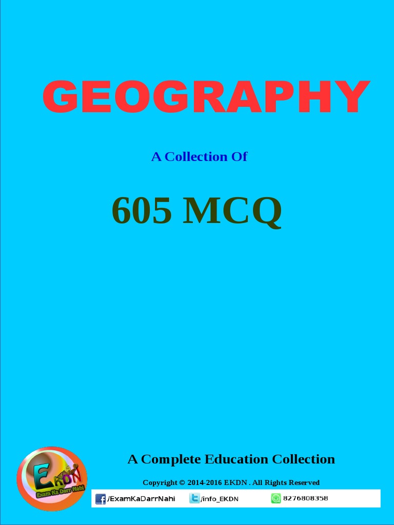 Geography MCQ | PDF | Himalayas | Monsoon