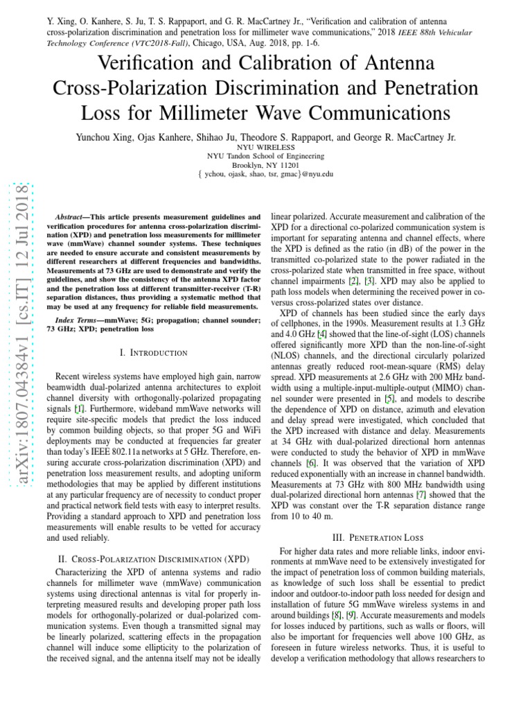 Cross-Polarization Discrimination PDF | PDF | Extremely High Frequency ...