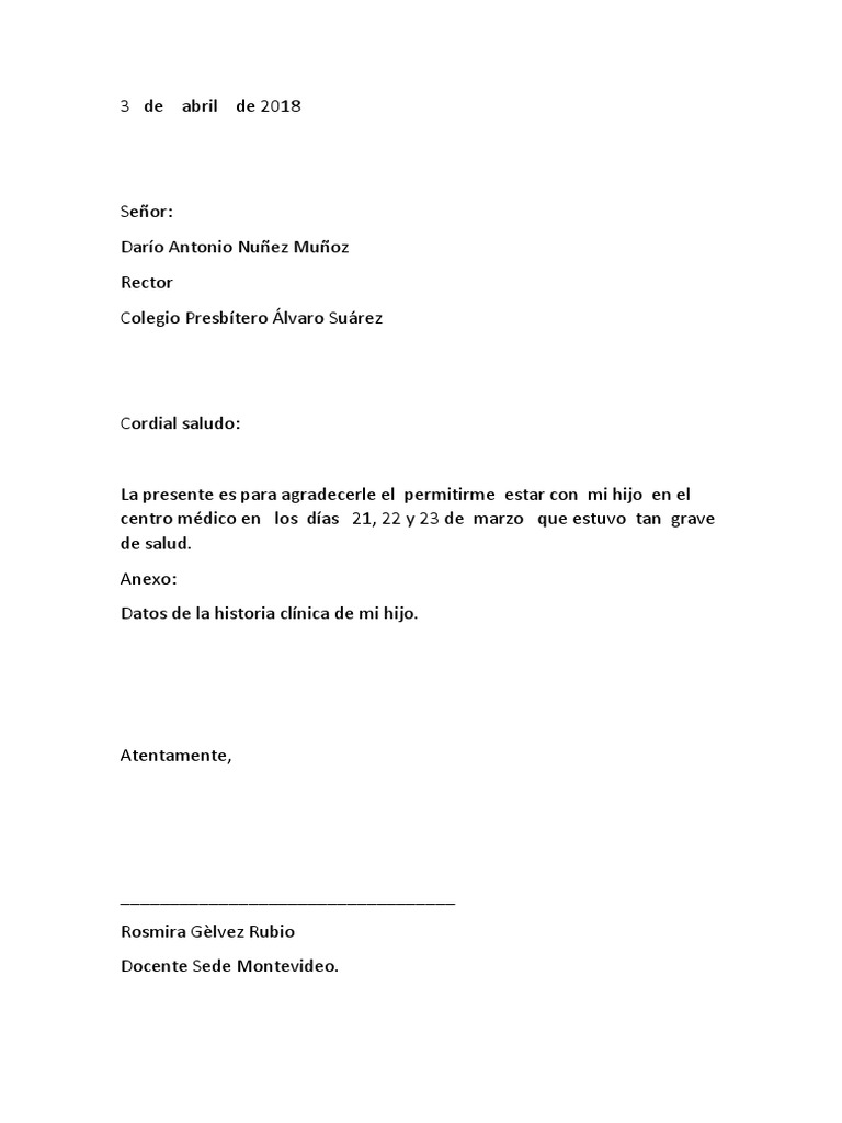 Ejemplo D Carta Al Rector | PDF