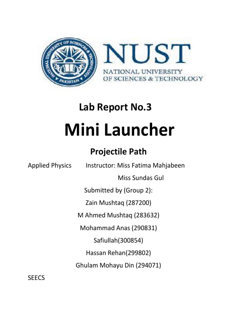 Mini Launcher Lab Report | PDF | Collision | Momentum