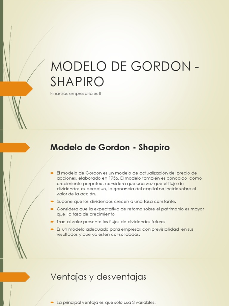 Análisis del Modelo de Gordon-Shapiro: una herramienta para valorar ...