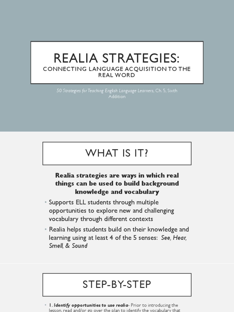 Strategies Summary - Realia Strategies - 1 | PDF