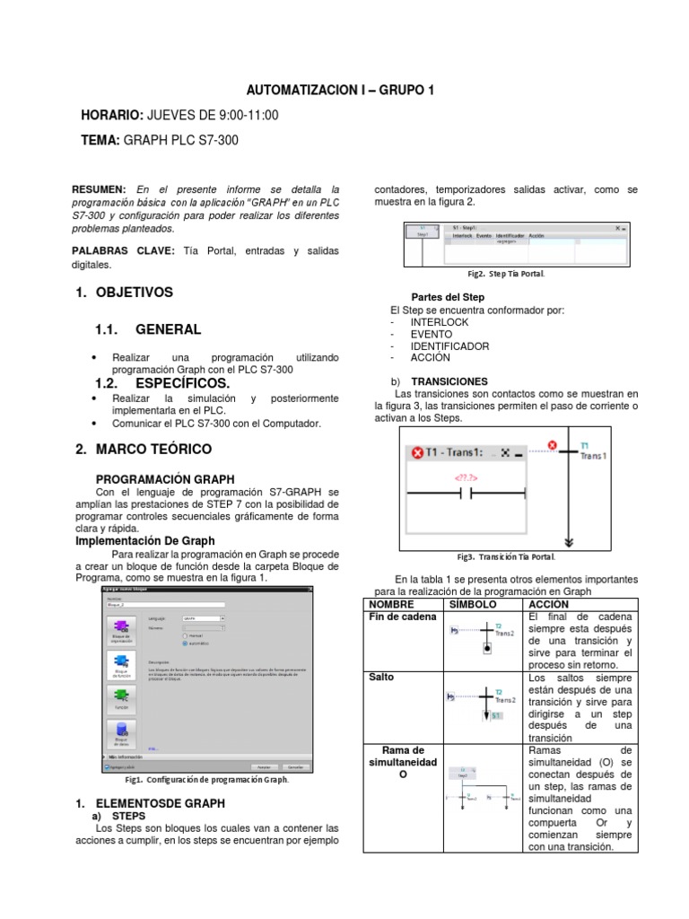 Programación PLC S7-300 con GRAPH | PDF | Controlador lógico ...