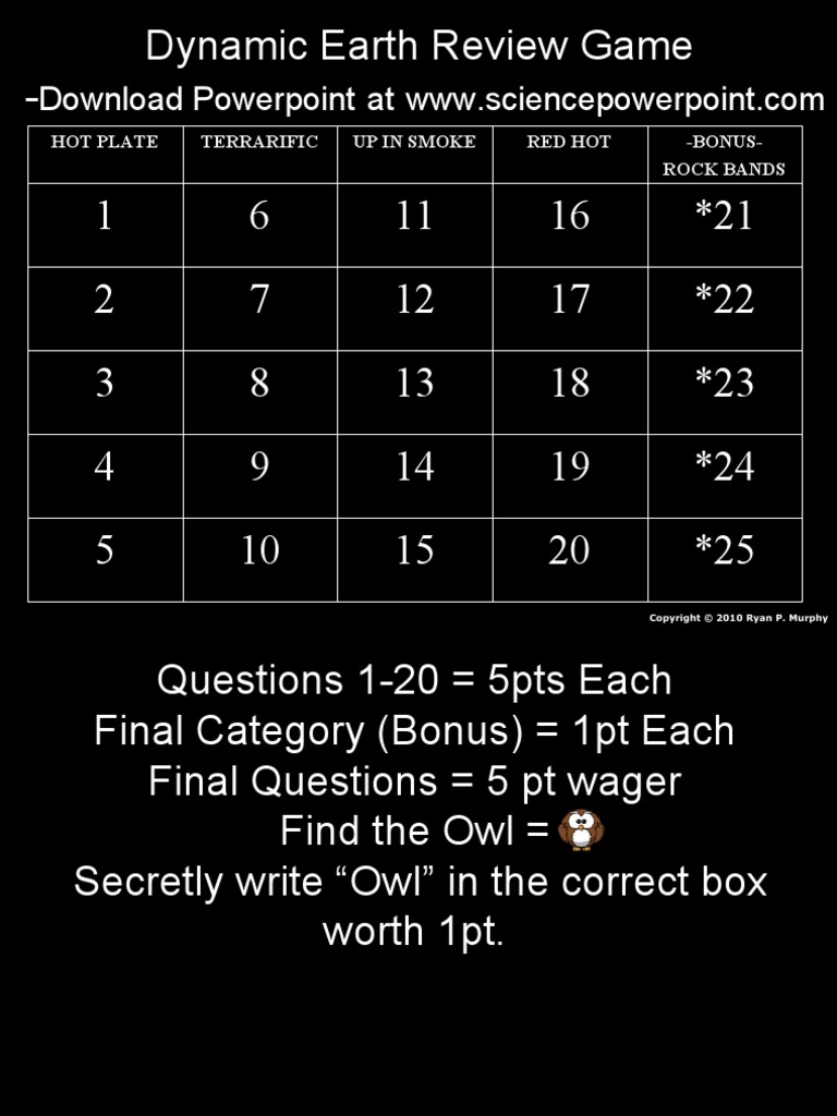 Geology Quiz Game I With Answers For Educators - Download Powerpoint ...