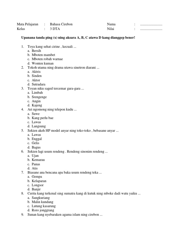 Bahasa Cirebon | PDF