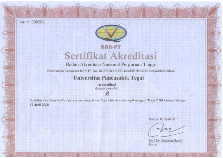 Akreditasi Universitas Pancasakti Tegal PDF | PDF Akreditasi Universitas Pancasakti Tegal PDF | PDF