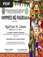Certificate of Appreciation-Final Template - Tagalog-Edited | PDF