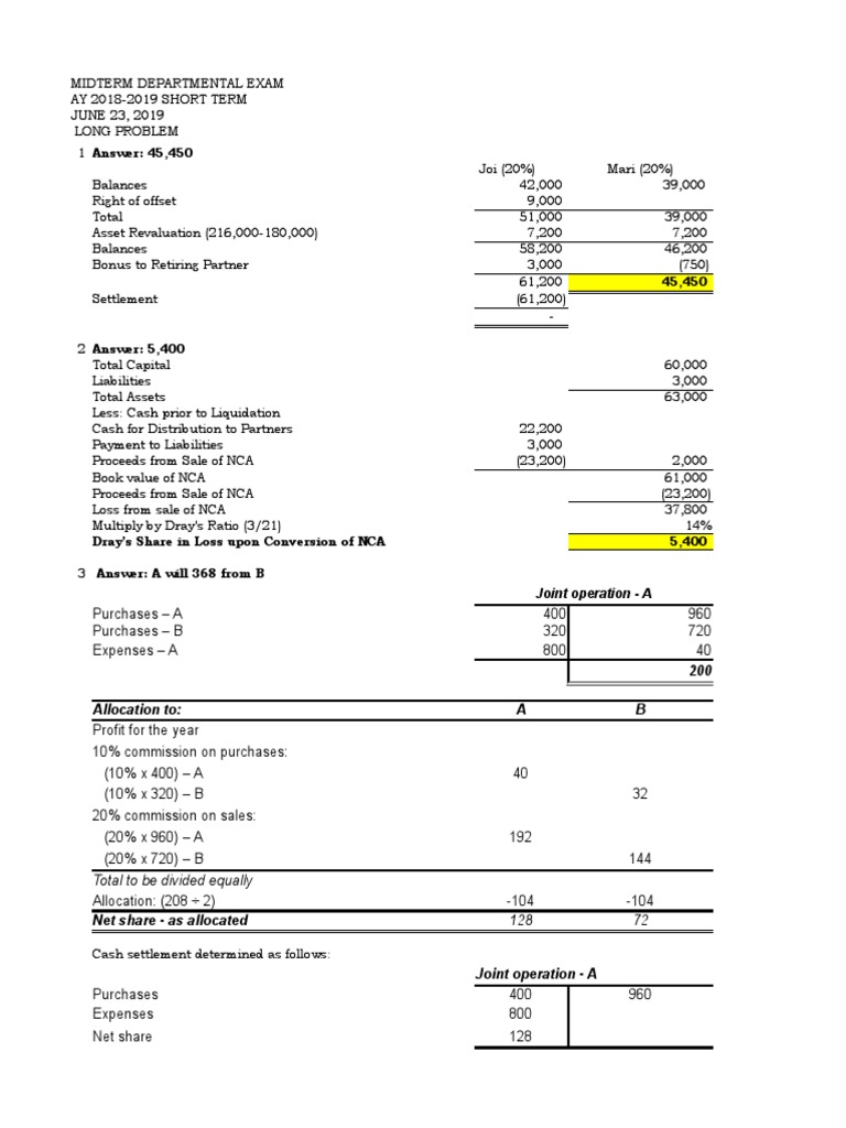 CMPC 131 Answer | PDF | Gross Income | Book Value