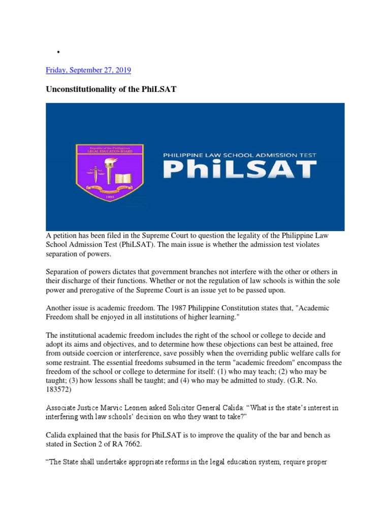 Phil Sat | PDF | Legal Education | Law School