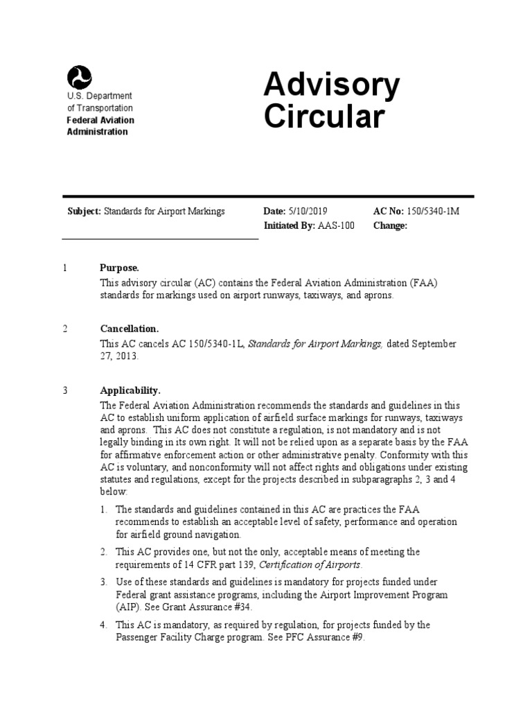 FAA Standards for Airport Markings | PDF | Runway | Airport