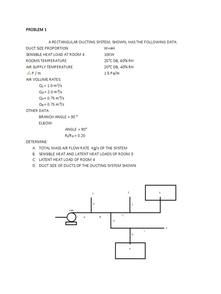Hvac Prob 1 FINAL | PDF | Duct (Flow) | Engineering Thermodynamics