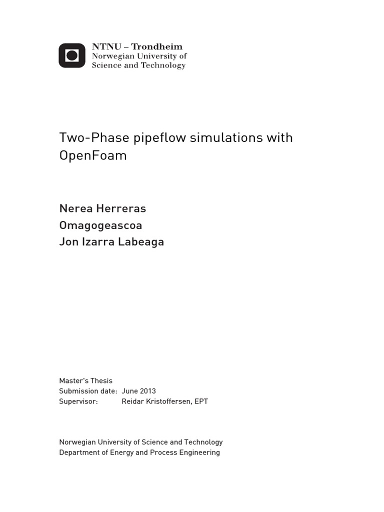 Two-Phase Pipeflow Simulations With Openfoam | PDF | Computational Fluid Dynamics | Fluid Dynamics