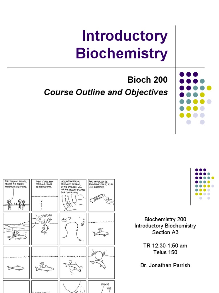 Introductory Biochemistry: Course Outline and Objectives | PDF ...