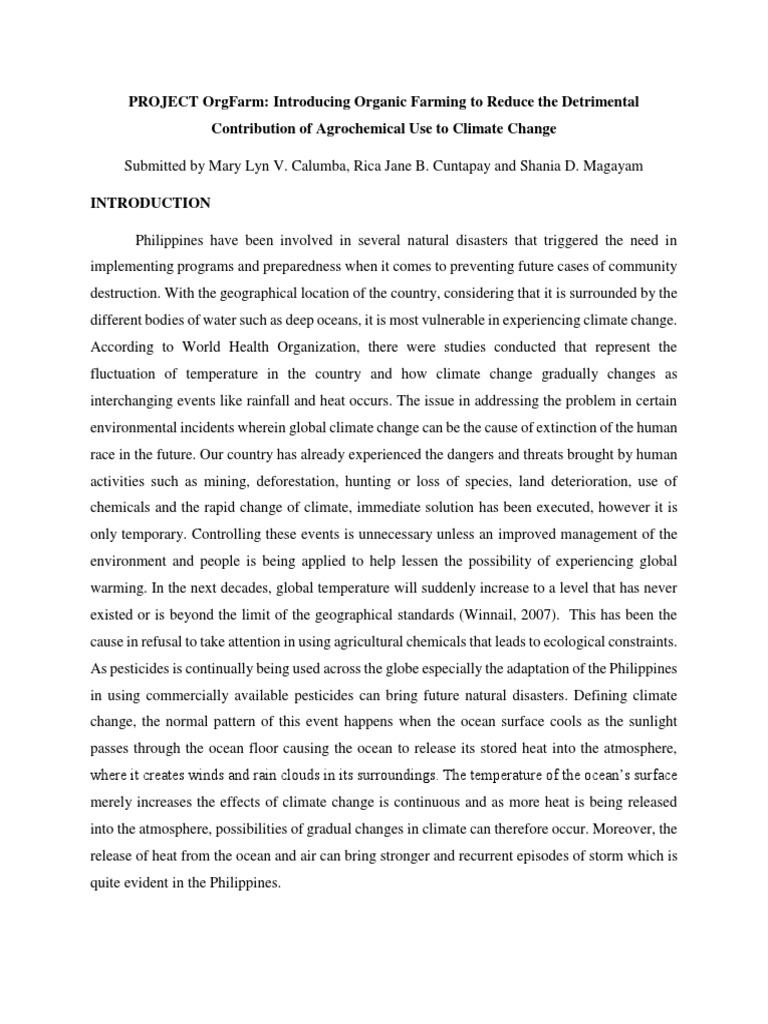 Math in The Modern World Project Proposal | PDF | Organic Farming ...