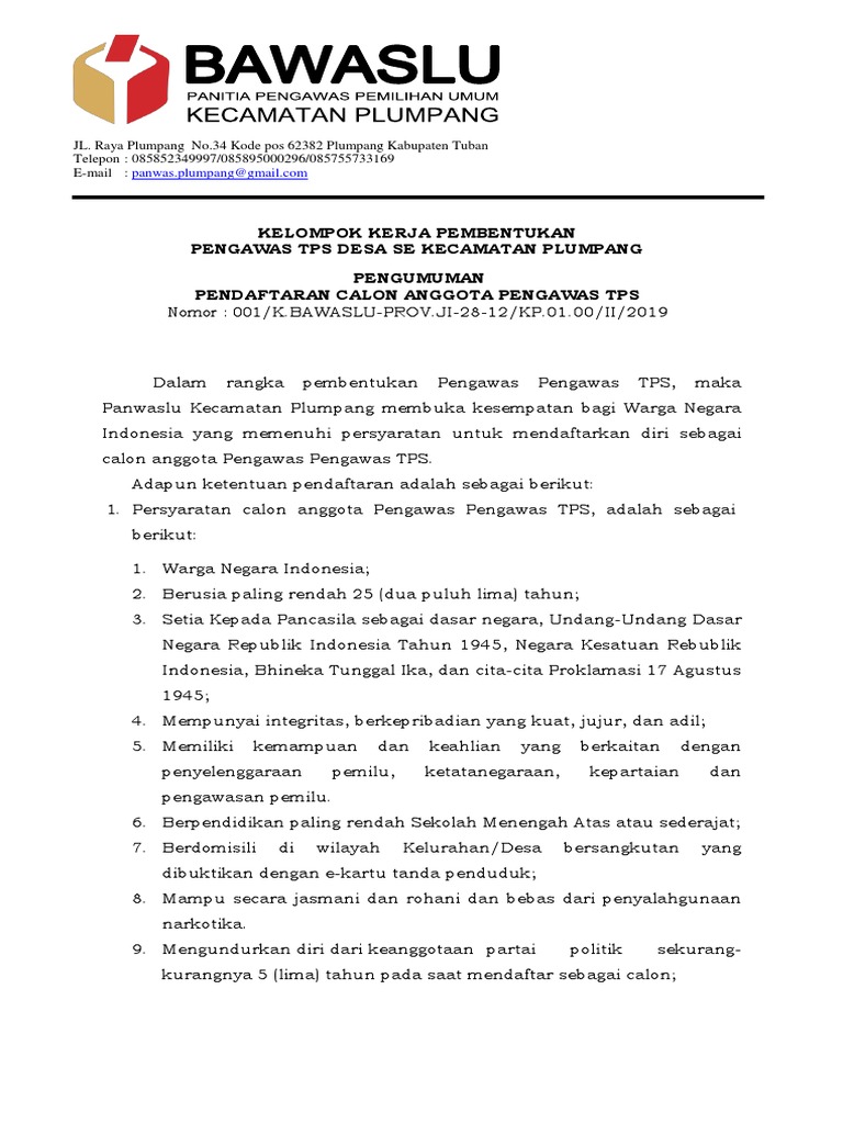 Pengumuman PTPS PDF | PDF