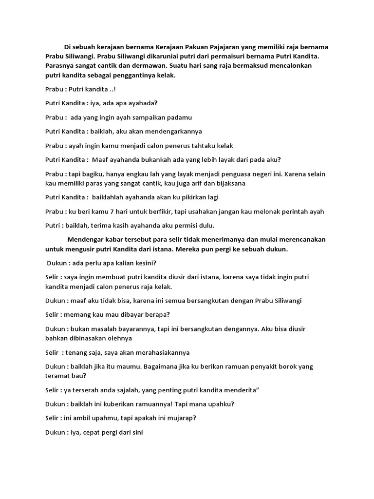 Naskah Drama Putri Kandita | PDF