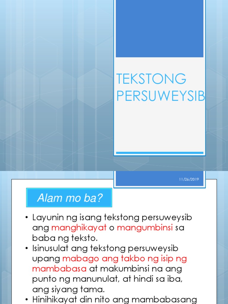 Tekstong Persuweysib | PDF