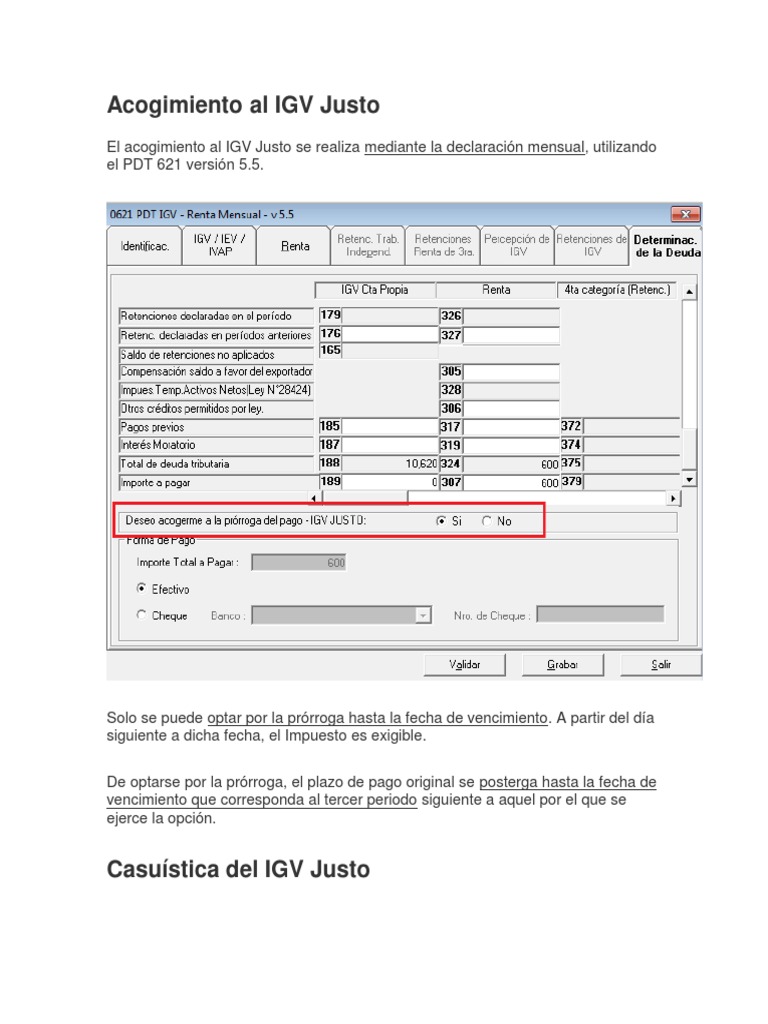 Acogimiento Al IGV Justo | PDF