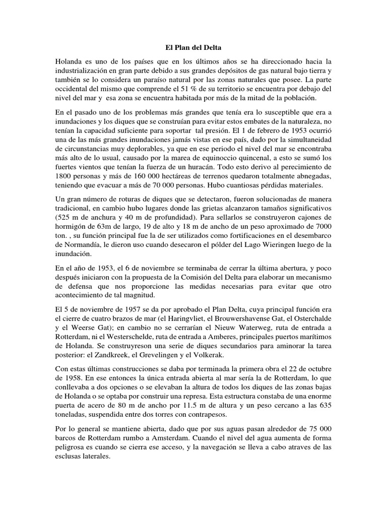 El Plan Del Delta | PDF | Naturaleza