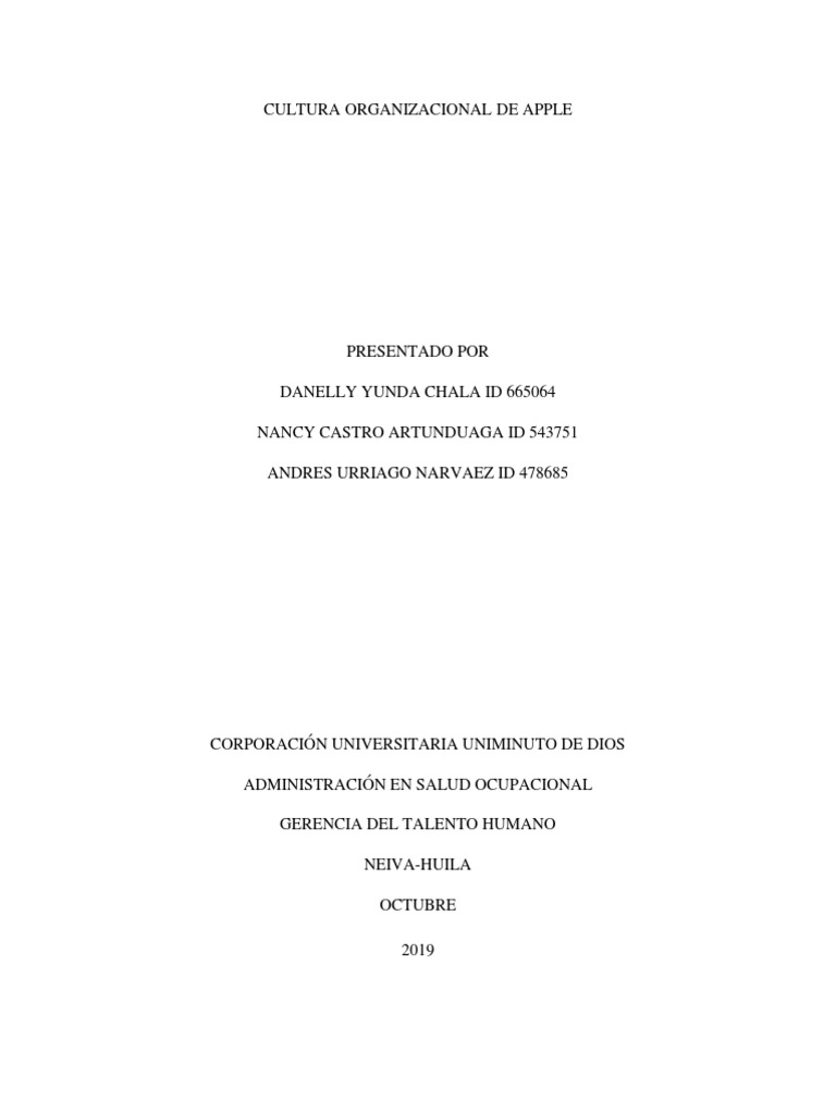 Cultura Organizacional de Apple | PDF | Apple Inc. | Liderazgo