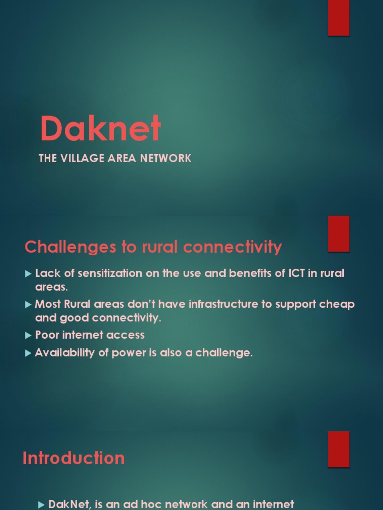 Providing Connectivity to Rural Areas: An Overview of the DakNet Village Area Network | PDF ...