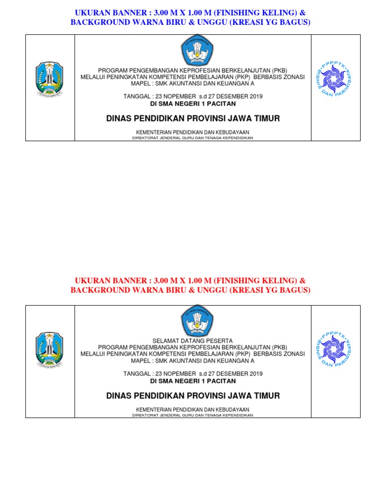 Contoh Banner PKP 2019 | PDF