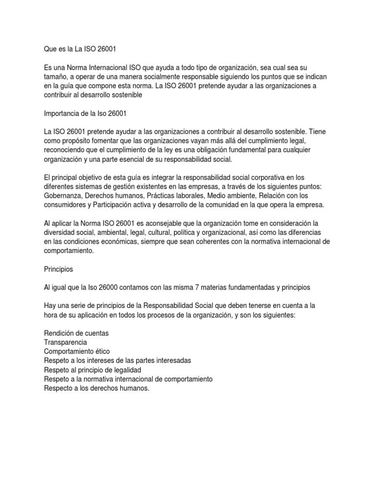 Que Es La La ISO 26001 | PDF