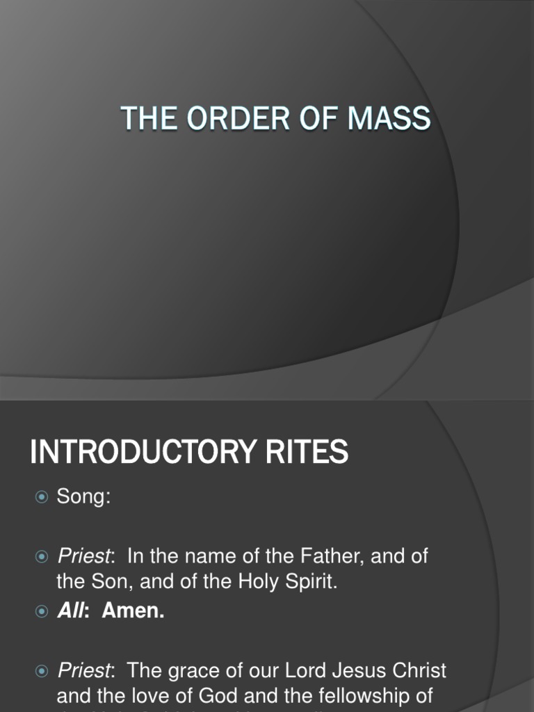 The Order of Mass | PDF | Mass (Liturgy) | Lord's Prayer