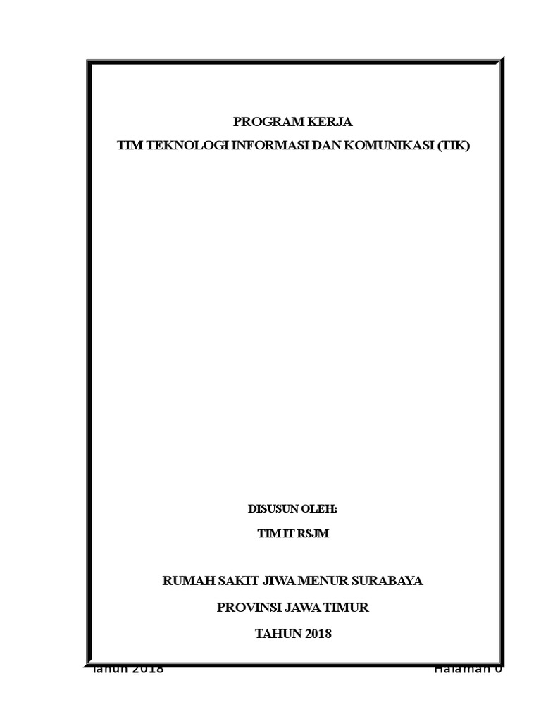 Program Kerja Unit SIMRS | PDF