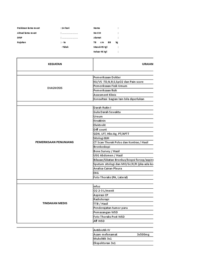 Clinical Pathway Kanker Paru | PDF