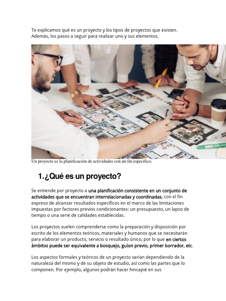 Te Explicamos Qué Es Un Proyecto y Los Tipos de Proyectos Que Existen ...