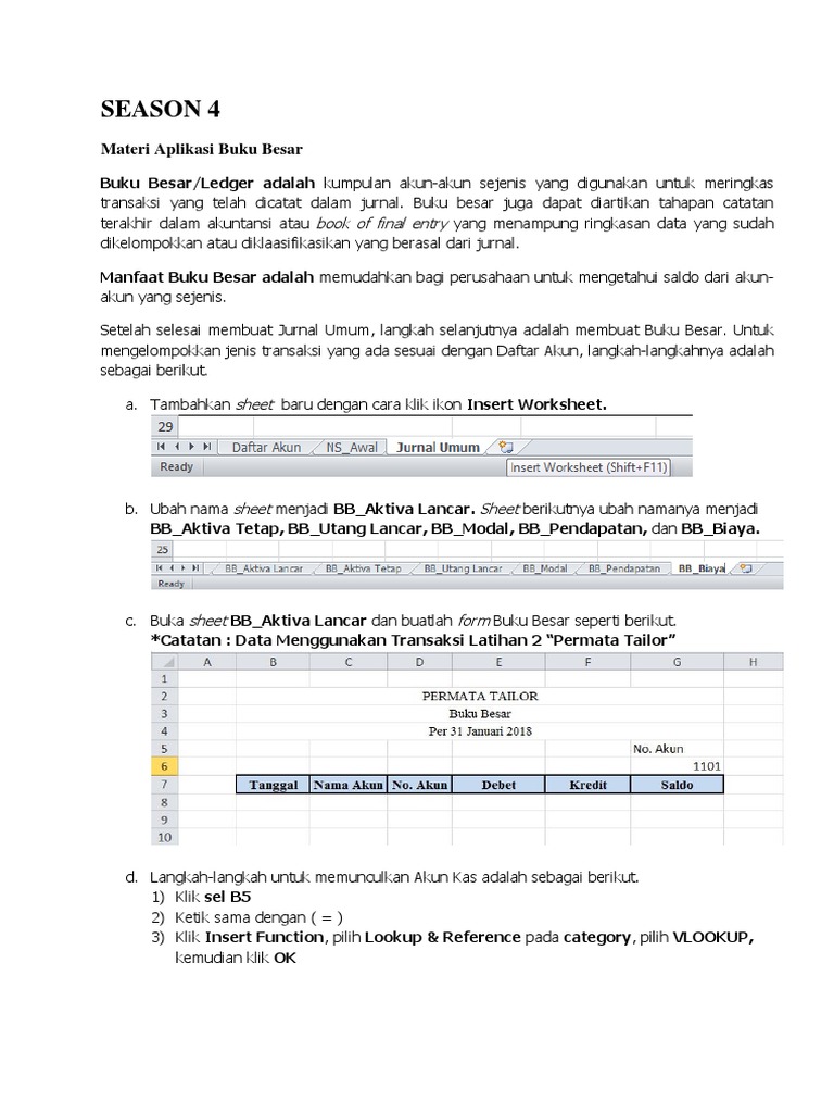 Modul Spreadsheet Buku Besar Sampai Laporan Perubahan Modal | PDF