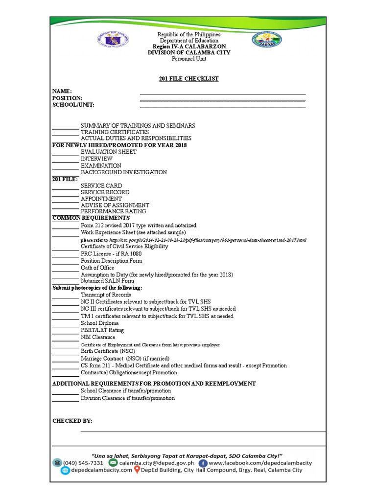 ANNEX 47 - ForM-HUM-34rev.00 - 201 File Checklist | PDF | Notary Public ...