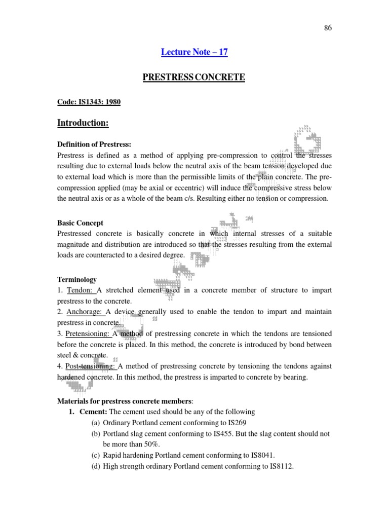 Prestressed Concrete Basics | PDF | Prestressed Concrete | Concrete