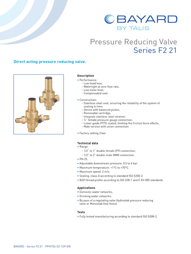 Bayard PRV Data Sheet f221 | PDF | Valve | Flow Measurement
