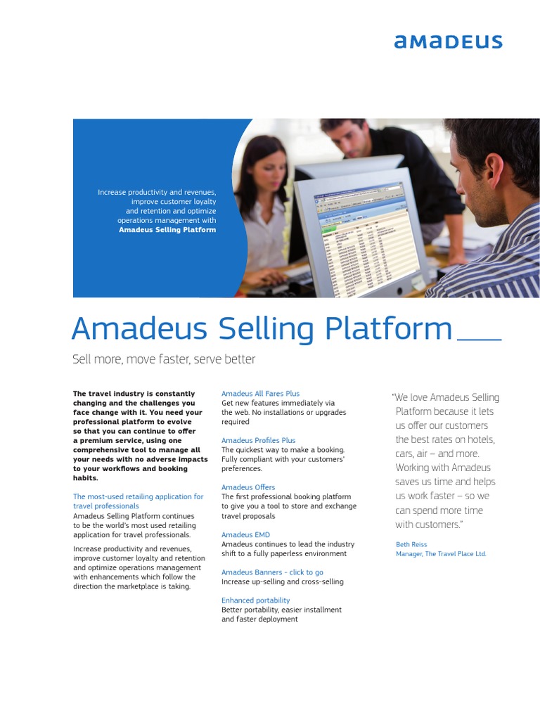 Amadeus Selling Platform | PDF | Internet | Information Technology
