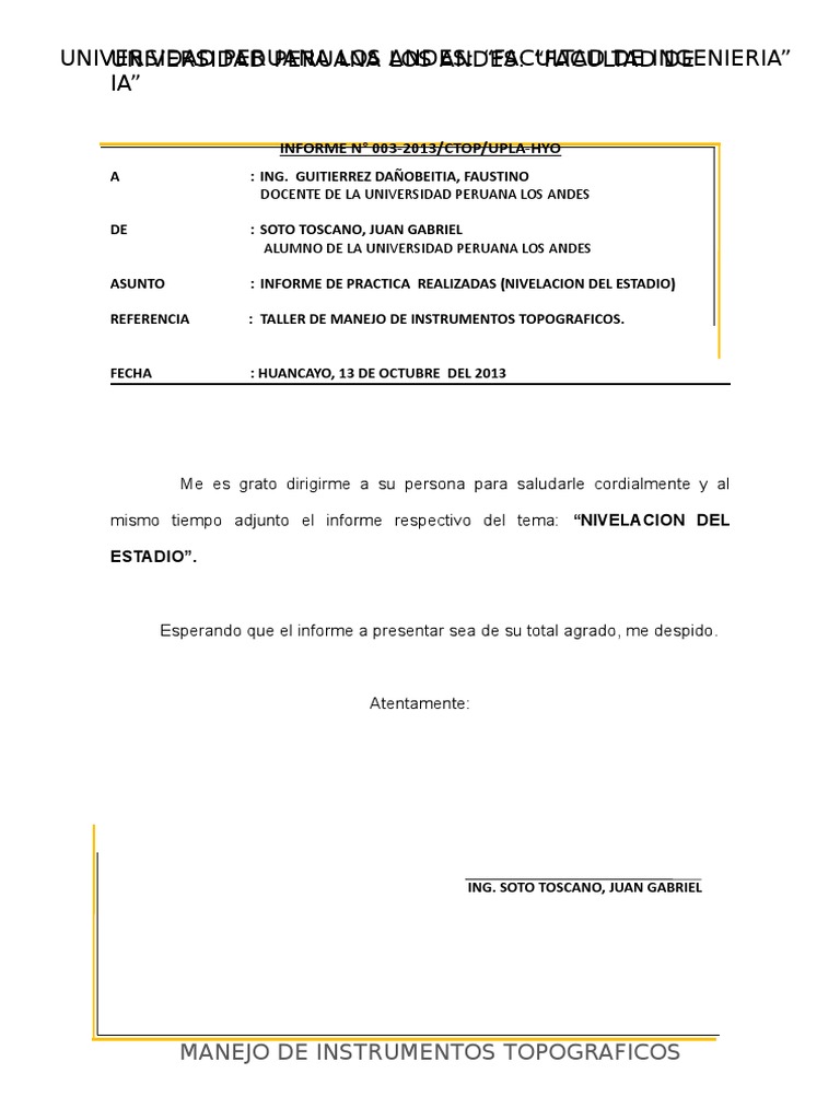 Nivelacion Del Estadio | PDF | Topografía | Geomática