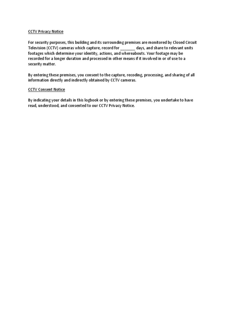 CCTV Privacy and Consent Notice | PDF