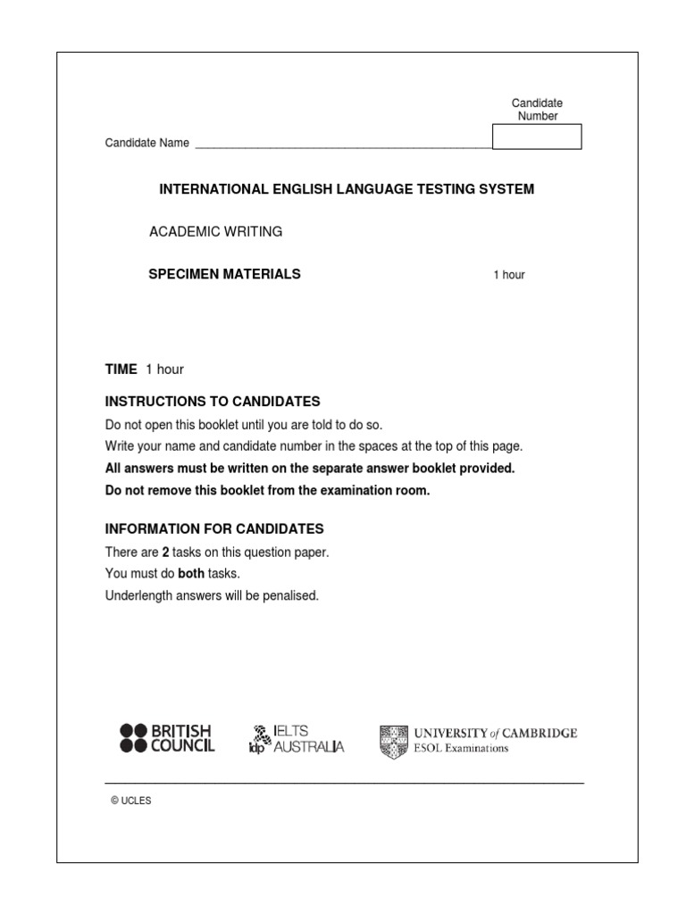 IELTS Writing Task 1 Practise Test | PDF | International English ...