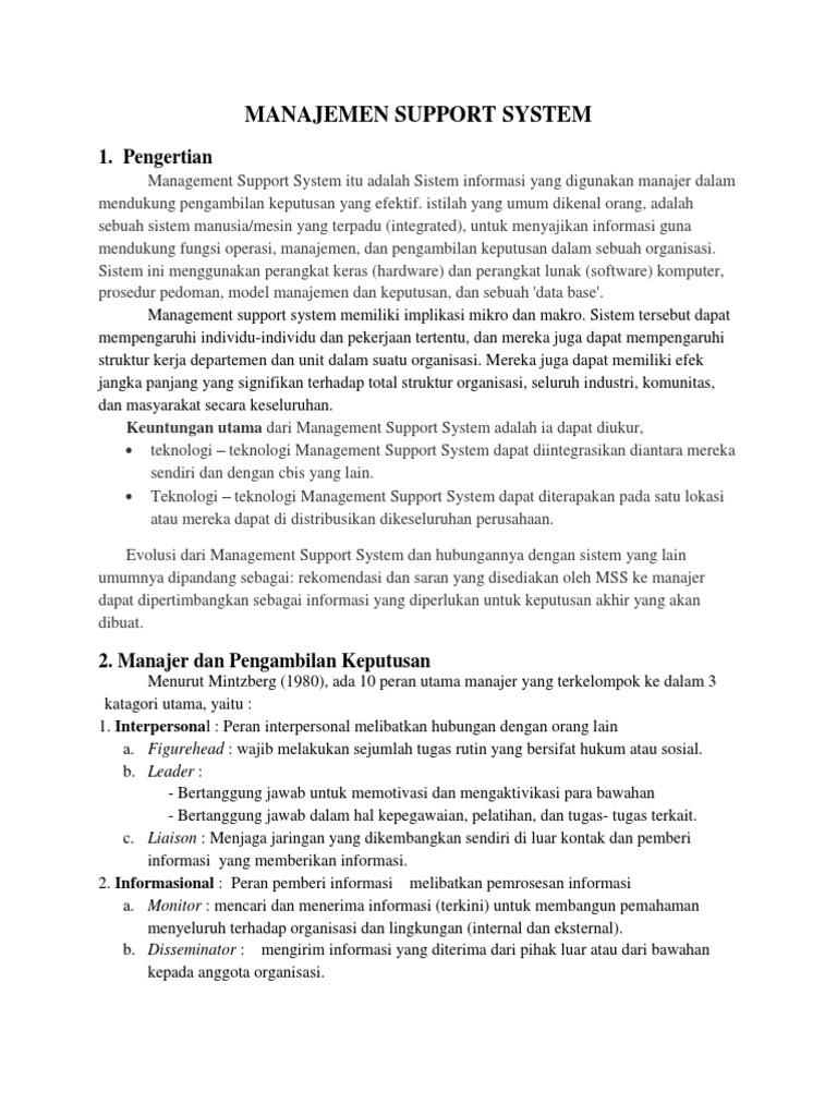 Manajemen Support System | PDF
