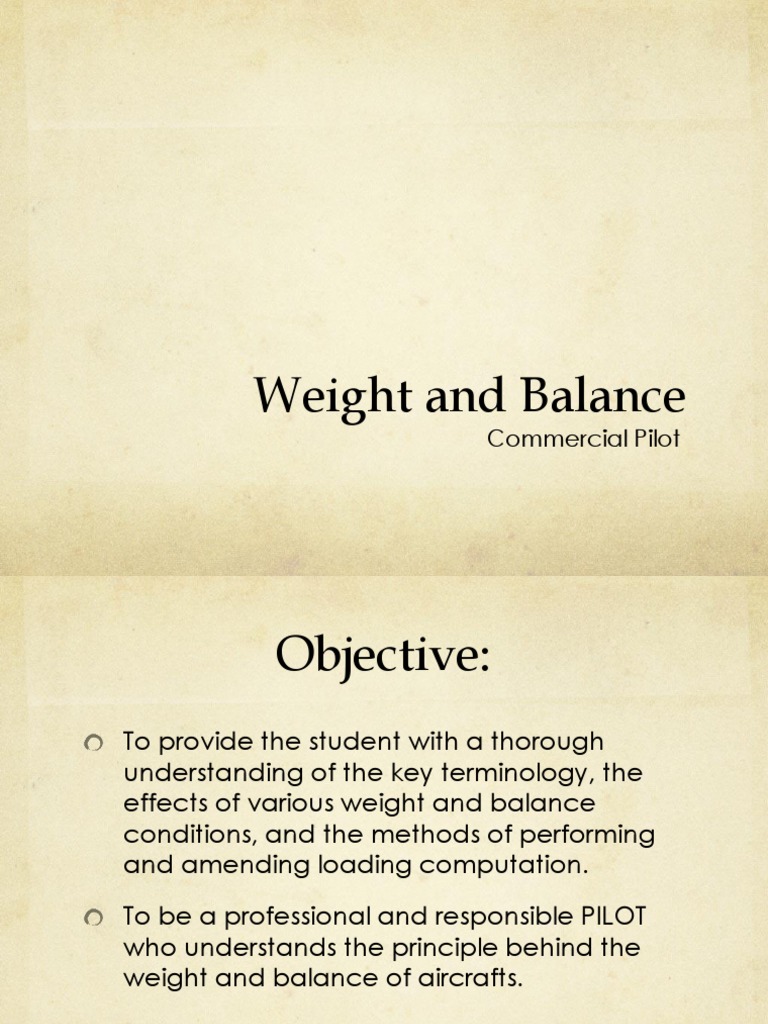 Weight and Balance Fundamentals | PDF | Aviation | Transport