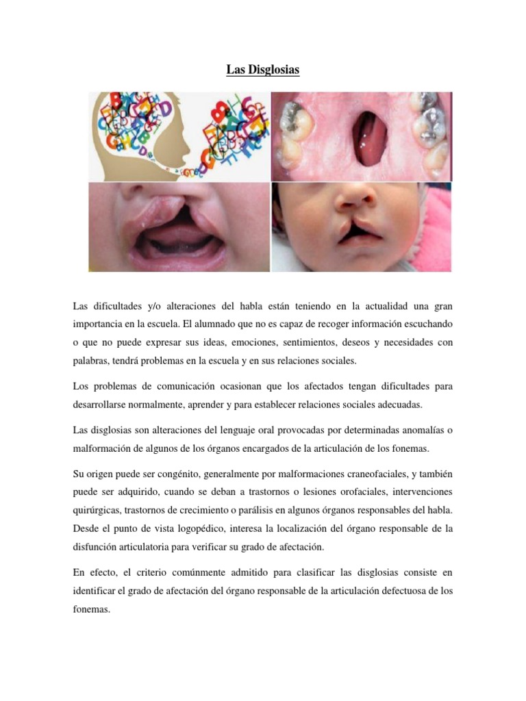 Las Disglosias | PDF | Odontología | Sicología