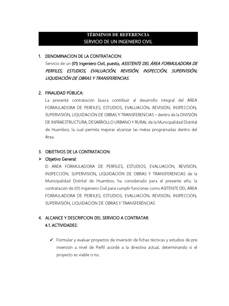 TDR - Asistente de UF | PDF | Economias | Informática y tecnología de la información