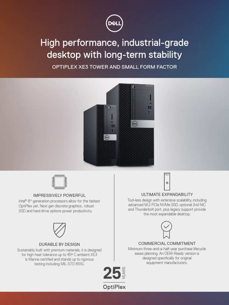 OptiPlex XE3 Spec Sheet | PDF | Solid State Drive | Advanced Micro Devices