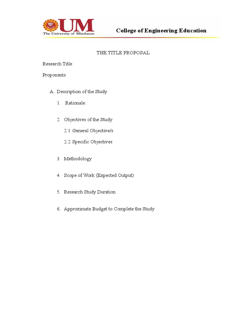 Title Proposal Format | PDF