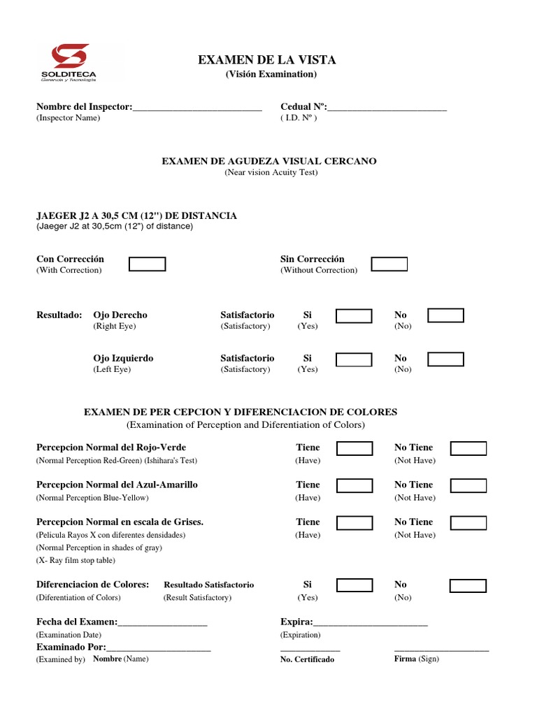Examen ocular completo: Evaluación de la agudeza visual y percepción de ...
