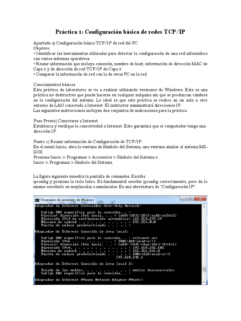 Practica #1 Tcp-Ip | PDF | Dirección IP | sistema de nombres de dominio