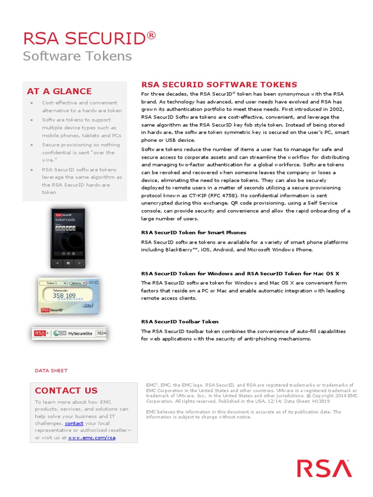 Rsa Securid Software Tokens | PDF | Computer Networking | Areas Of ...