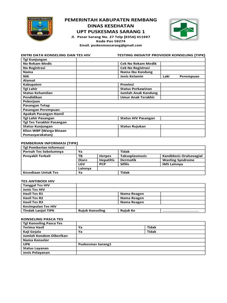 Form Konseling HIV | PDF